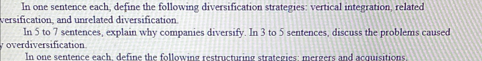 Solved In 5 ﻿to 7 ﻿sentences, explain why companies | Chegg.com