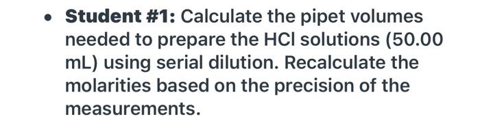 Solved Preparation of hydrochloric acid solutions. 2. Using | Chegg.com