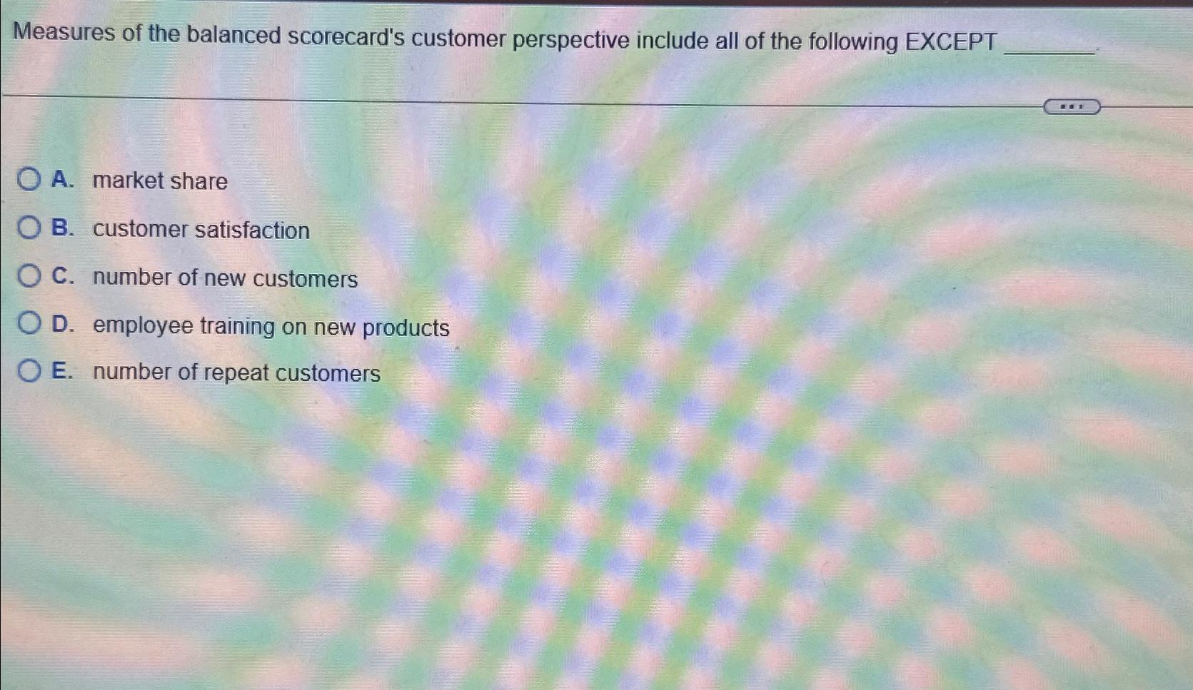 Solved Measures of the balanced scorecard's customer | Chegg.com