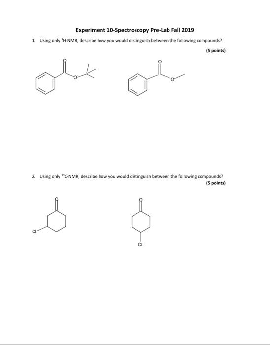 Solved Experiment 10-Spectroscopy Pre-Lab Fall 2019 1. Using | Chegg.com