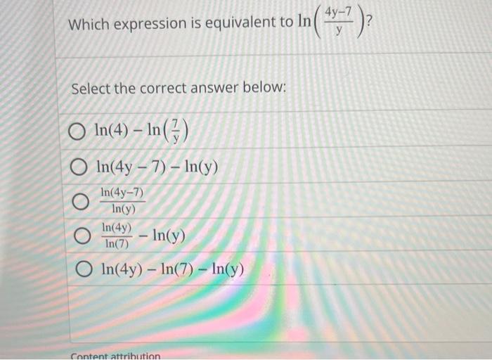 Solved Which expression is equivalent to log58m ? Select the | Chegg.com