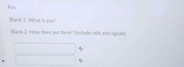 Solved Pus Blank 1: What is pus Blank 2: How does pus form? | Chegg.com