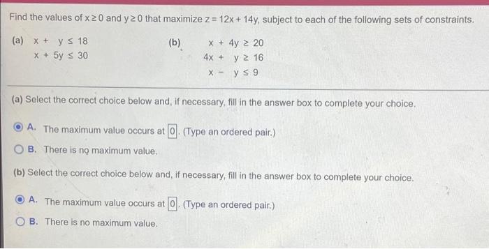 Solved Find the minimum and maximum values of z = 6x + 9y, | Chegg.com