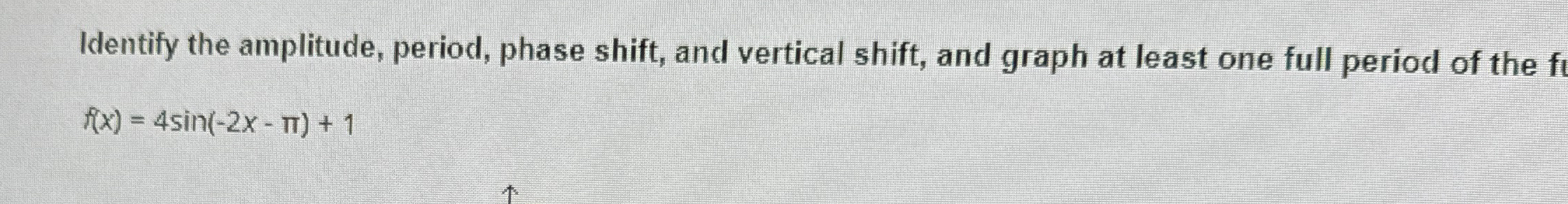 Solved Identify the amplitude, period, phase shift, and | Chegg.com
