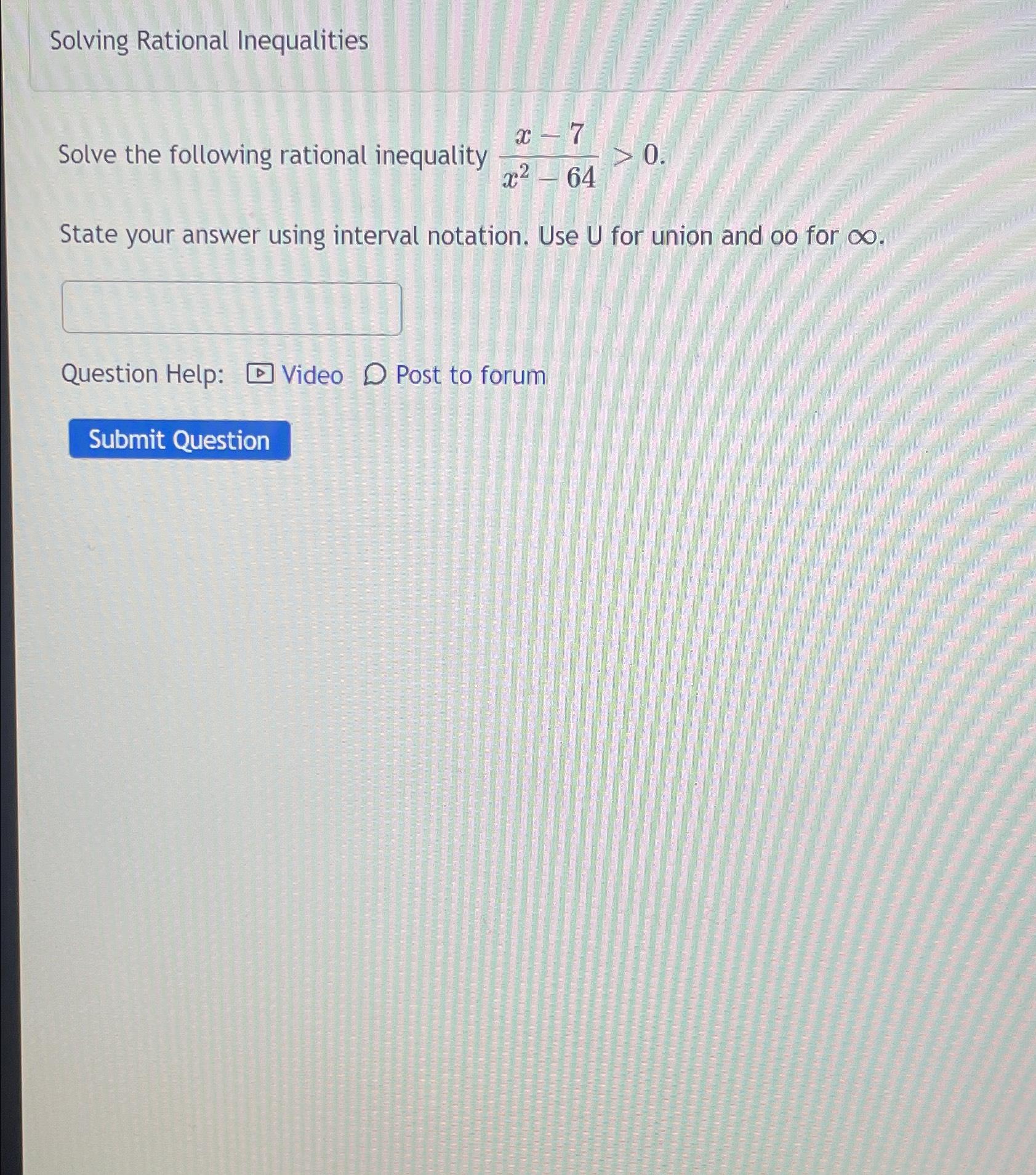 Solved Solving Rational InequalitiesSolve the following | Chegg.com