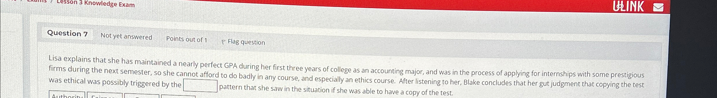 Solved Lesson 3 ﻿Knowledge ExamCHLNKQuestion 7Not yet | Chegg.com