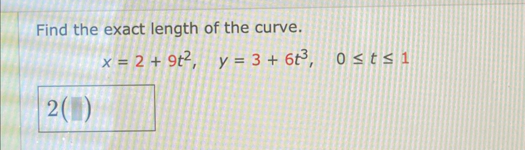 Solved Find the exact length of the | Chegg.com