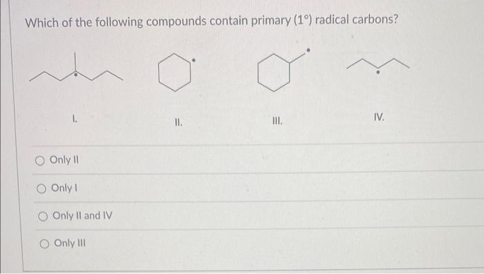 Solved Which of the following compounds contain primary (1°) | Chegg.com