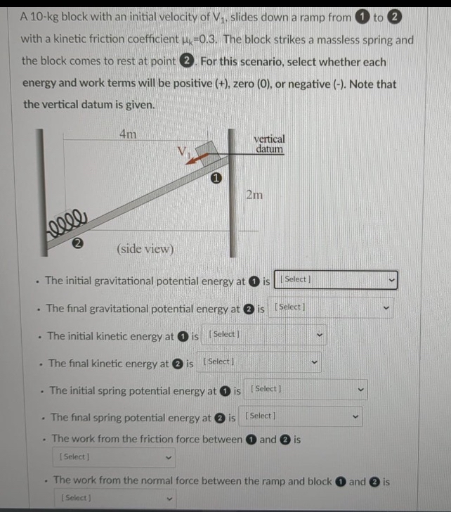 Solved A 10-kg block with an initial velocity of V1, ﻿slides | Chegg.com