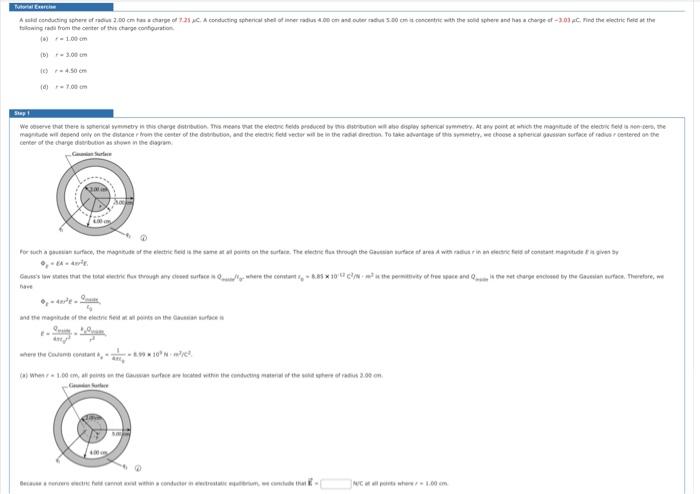 Solved Tutorial Exercise A solid conducting sphere of radius | Chegg.com
