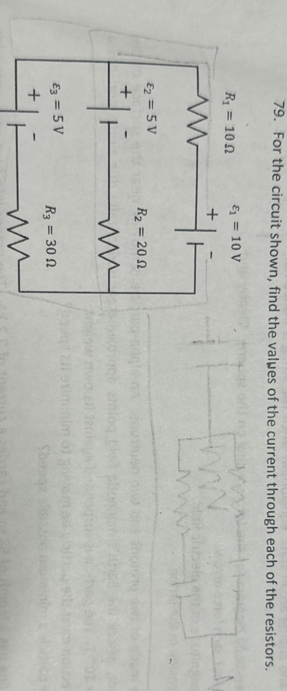 Solved For the circuit shown, find the valwes of the current | Chegg.com