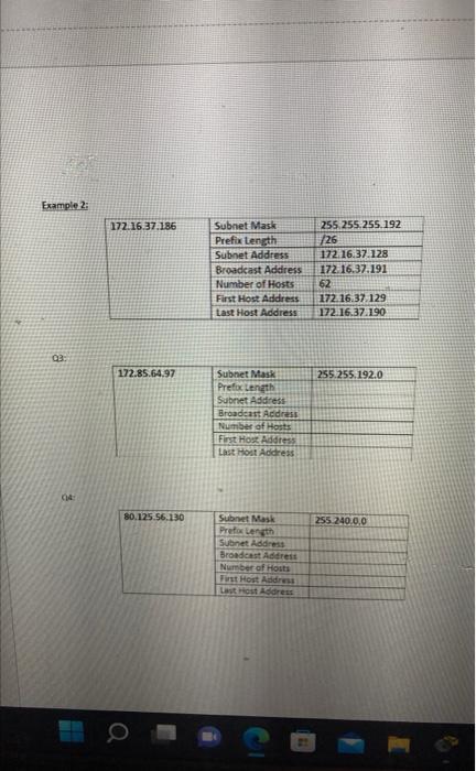 Solved Name: IPv4 Subnetting (50 points) For the following | Chegg.com