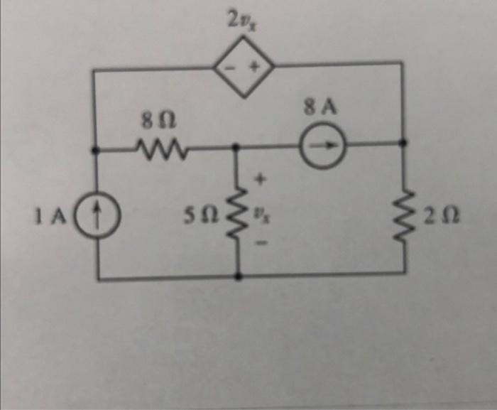 Solved Employ Mesh Analysis To Obtain The Voltage Labeled Vx 1728