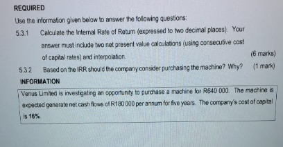 Solved Requireduse The Information Given Below To Answer The Chegg