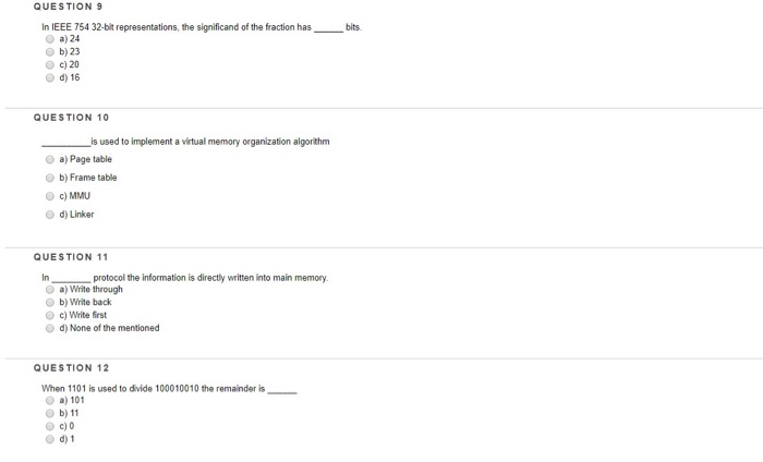 Solved bits. QUESTION 9 In IEEE 754 32-bit representations, | Chegg.com