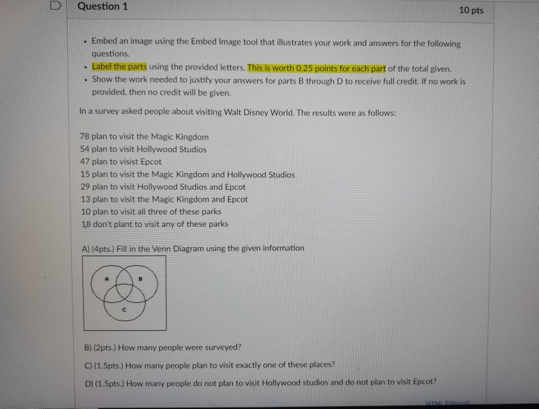 Solved Question 1 10 pts Embed an image using the Embed | Chegg.com