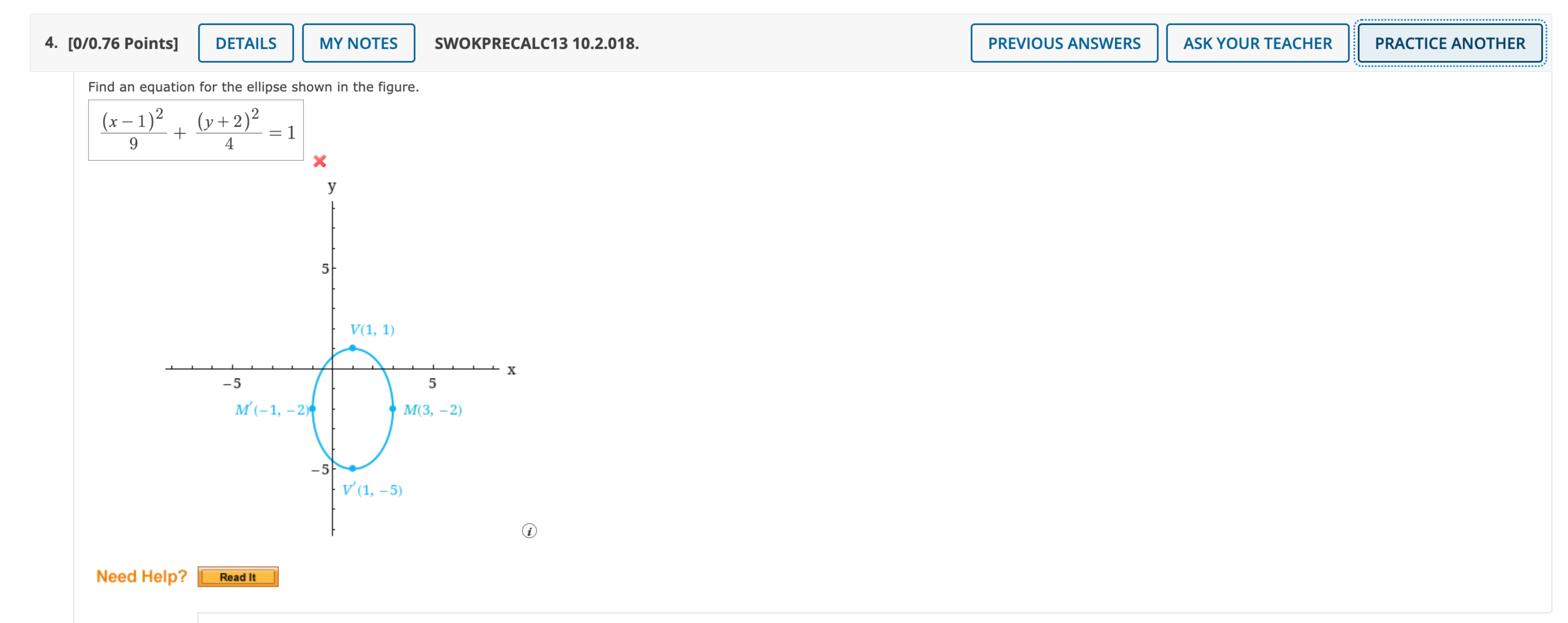 Solved [0/0.76 ﻿Points]SWOKPRECALC13 10.2.018.Find an | Chegg.com
