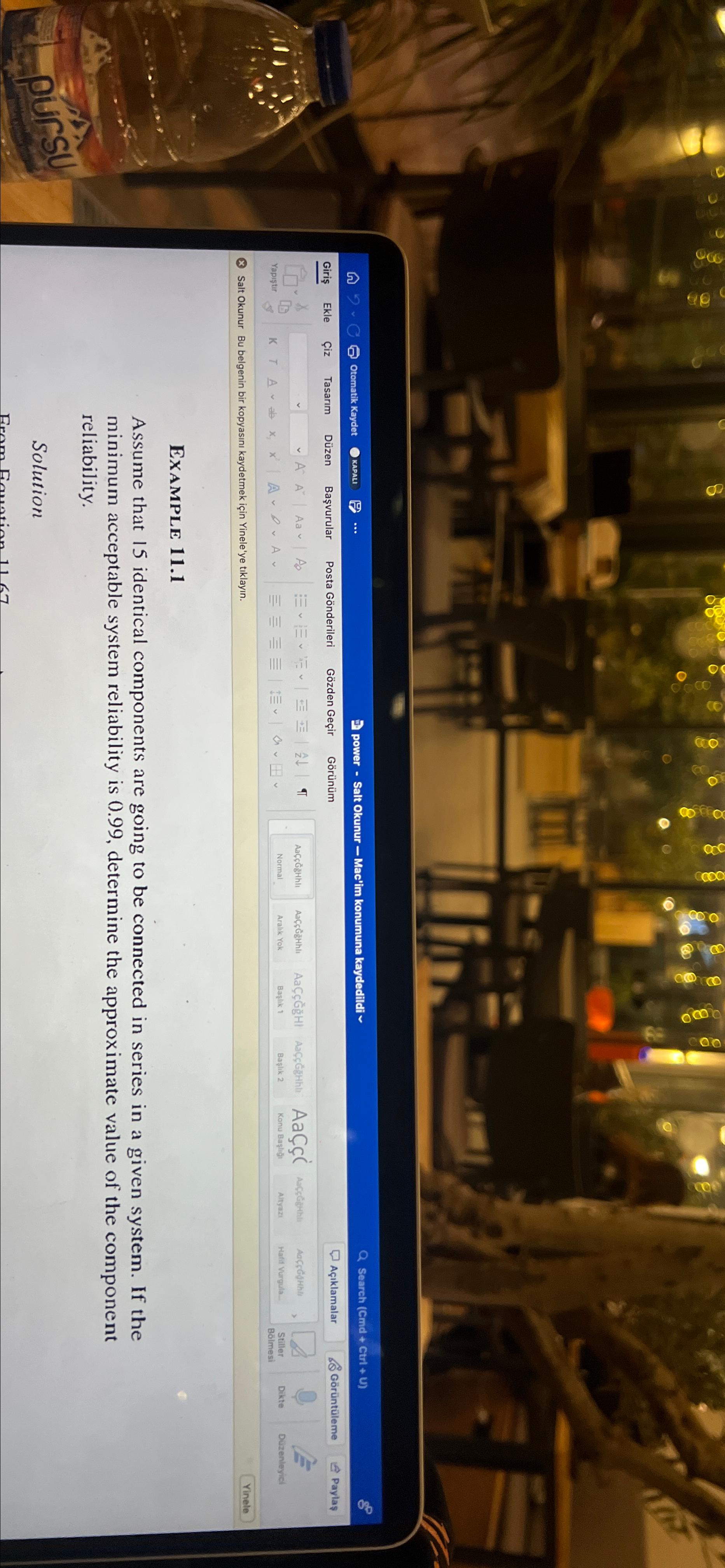 Solved EXample 11.1Assume that 15 ﻿identical components are | Chegg.com