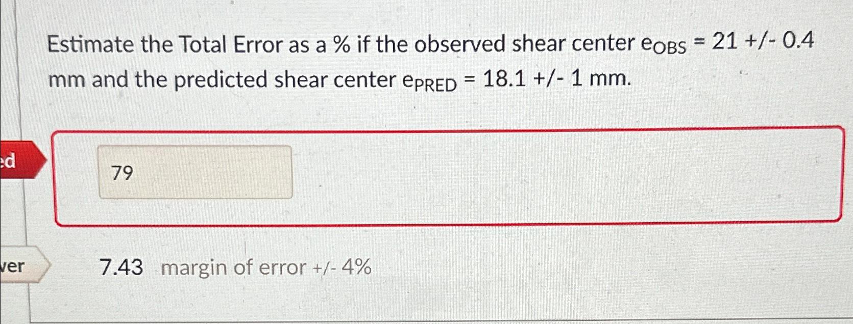 Solved Estimate the Total Error as a % ﻿if the observed | Chegg.com