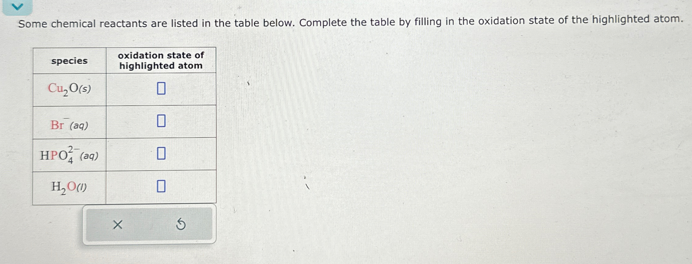 Solved Some chemical reactants are listed in the table | Chegg.com