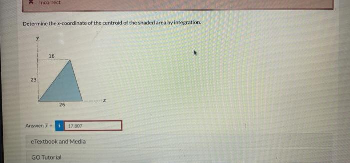 Solved X Incorrect Determine The X Coordinate Of The
