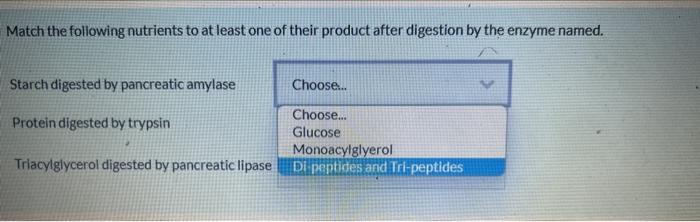 Solved Match the following nutrients to at least one of | Chegg.com