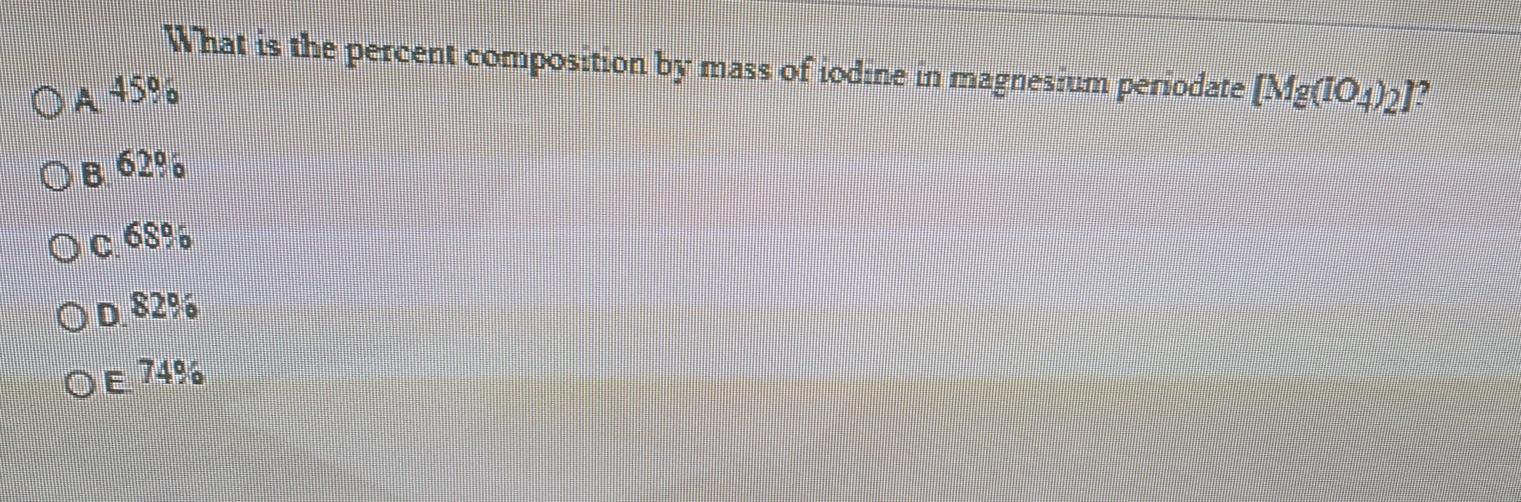 Solved What is the percent composition by mass of iodine in | Chegg.com