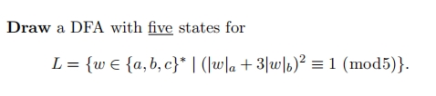 Solved Draw a DFA with five states | Chegg.com