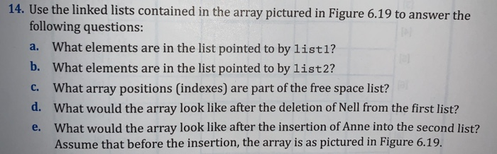 Solved chapter 6: ex 14:"Use the linked lists contained in | Chegg.com