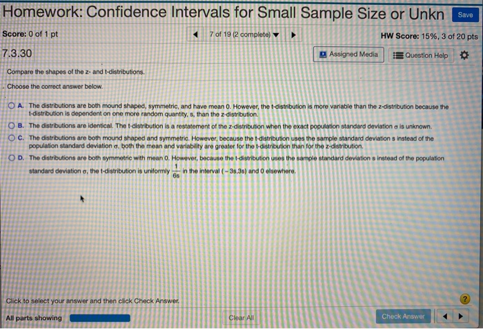 Solved Homework: Confidence intervals for Small Sample Size | Chegg.com