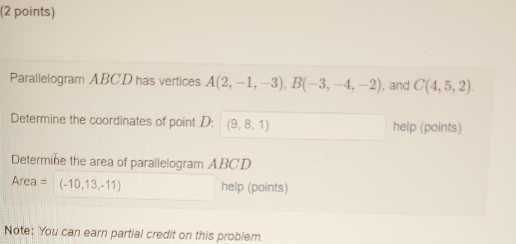Solved Parallelogram ABCD has vertices | Chegg.com