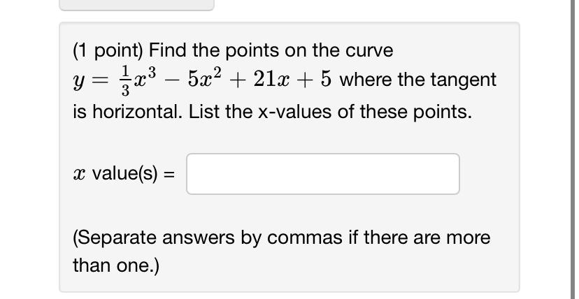 Solved (1 ﻿point) ﻿Find the points on the curve | Chegg.com