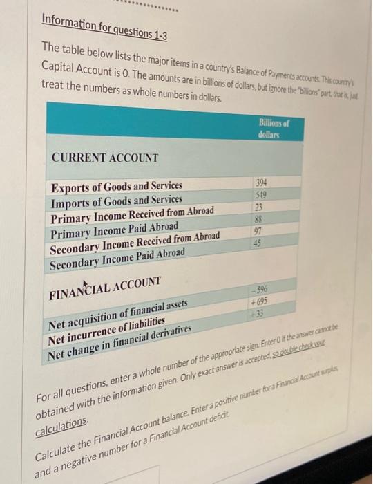 Solved Information for questions 1-3 The table below lists | Chegg.com