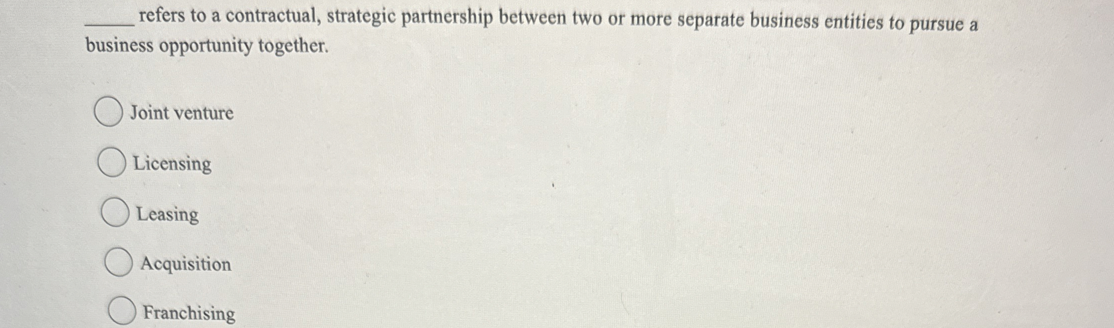 Solved refers to a contractual, strategic partnership | Chegg.com Solved refers to a contractual, strategic partnership | Chegg.com