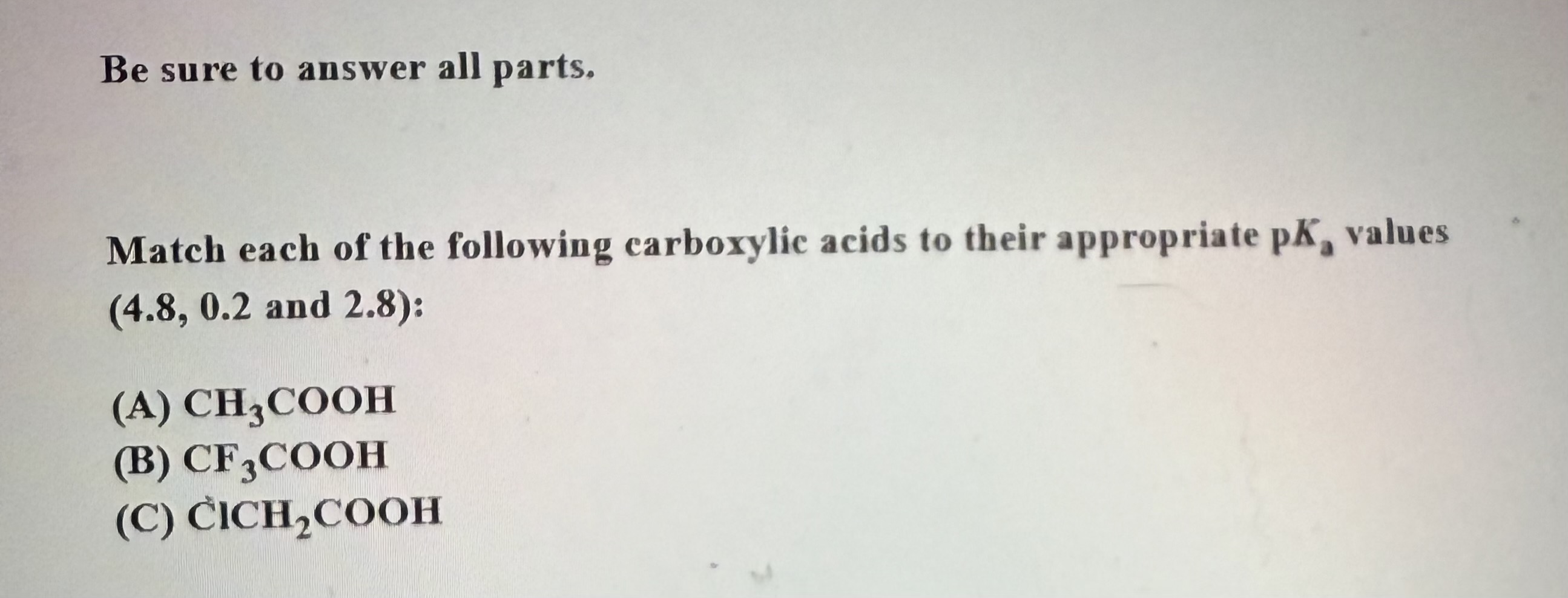 Solved Be ﻿sure to ﻿answer all parts.Match each of ﻿the | Chegg.com
