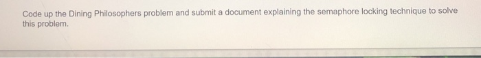 Solved Code up the Dining Philosophers problem and submit a | Chegg.com