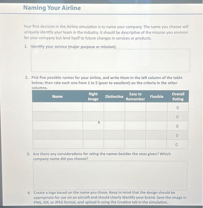 Solved Your first decision in the Airline simulation is to | Chegg.com