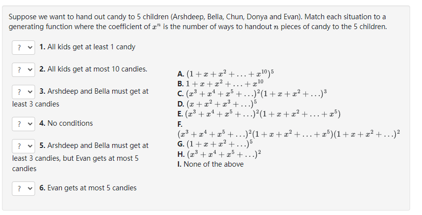 Solved Suppose we want to hand out candy to 5 ﻿children | Chegg.com