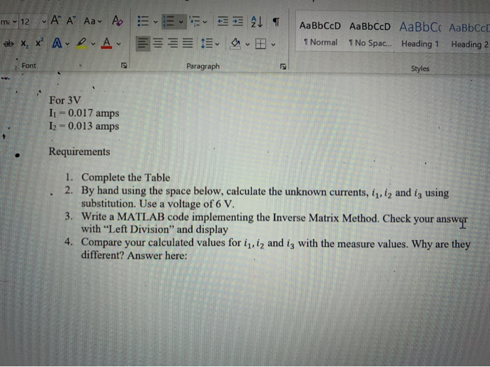 Solved rocedure 1. The currents flowing through loop 1 and | Chegg.com