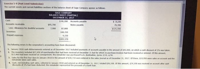 Solved Exercise 5-9 (Part Level Submission) The current | Chegg.com