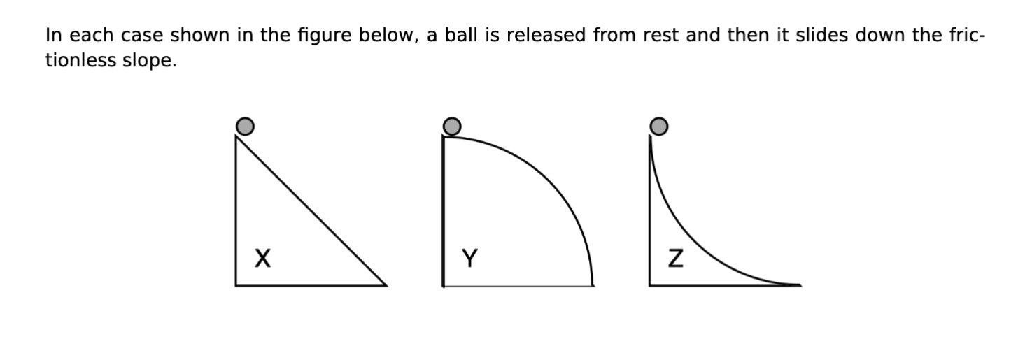 Solved In which case(s) ﻿does the does the ball slide with | Chegg.com