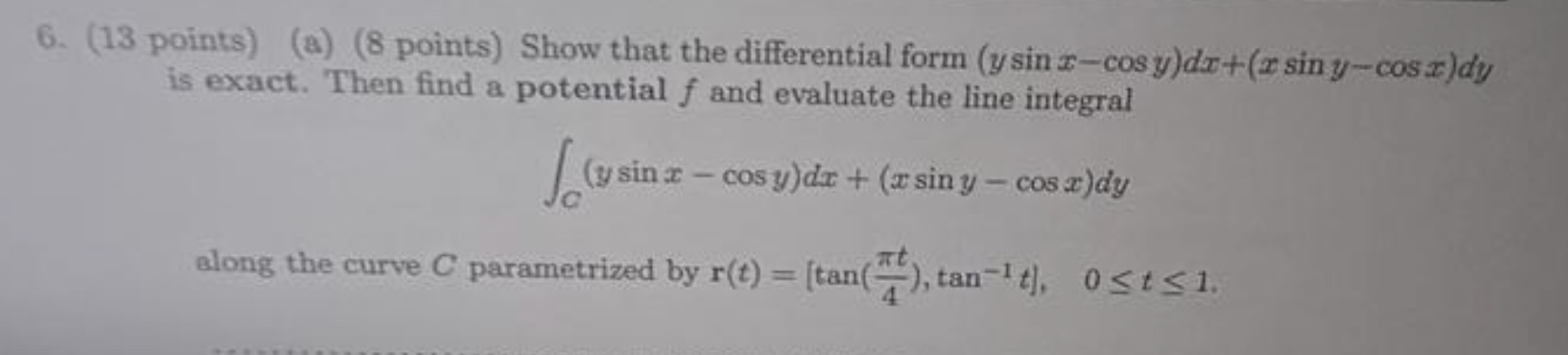 Solved (13 ﻿points) (a) (8 ﻿points) ﻿Show that the | Chegg.com