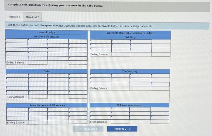 Solved Exercise 7-1 (Algo) Accounts receivable subsidiary | Chegg.com