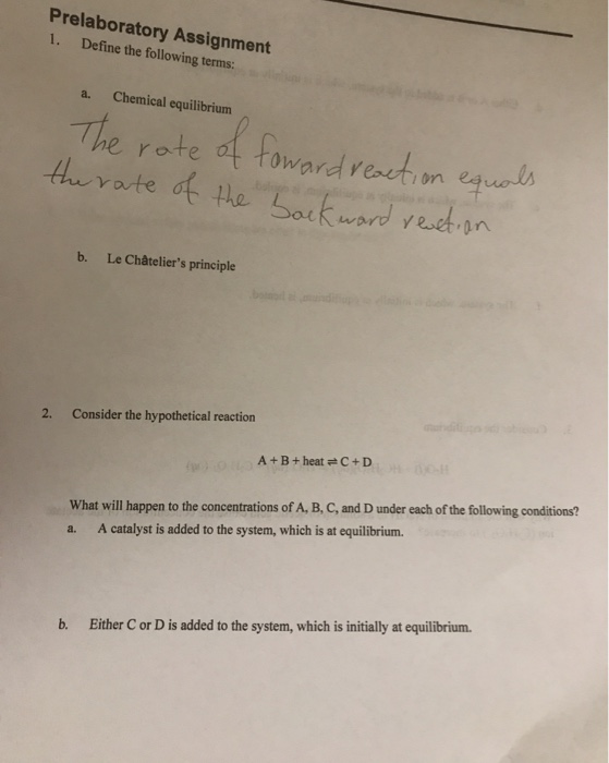 Solved Prelaboratory Assignment 1. Define the following | Chegg.com