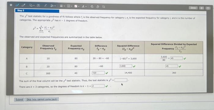 Solved The x2 test statistic for a goodness of tz follows | Chegg.com