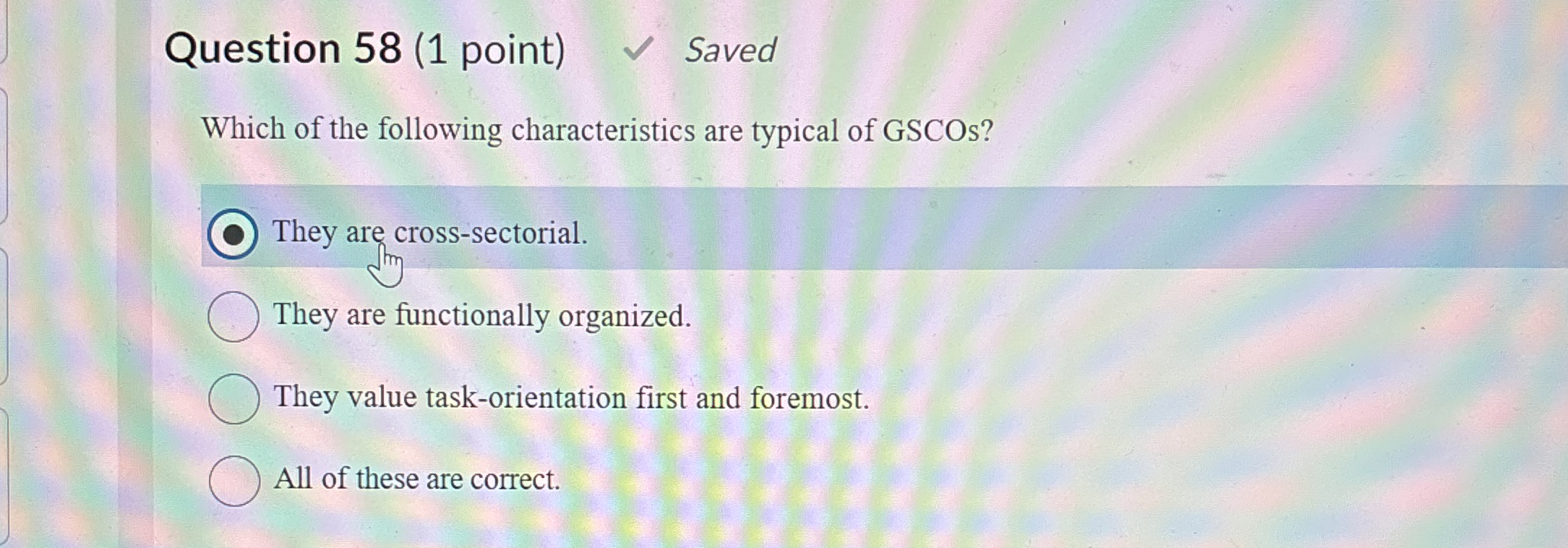Solved Question 58 (1 ﻿point)Which of the following | Chegg.com