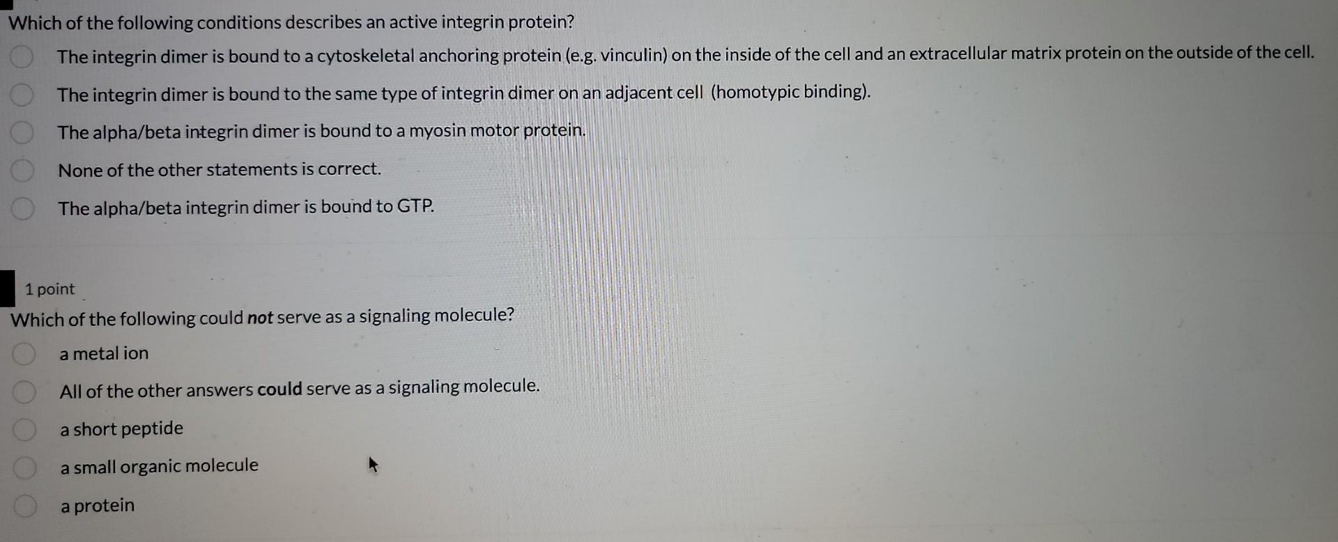 Solved Which of the following conditions describes an active | Chegg.com