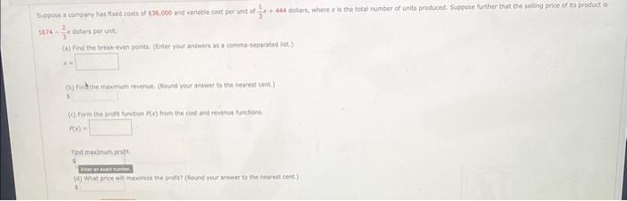 Solved 5uppose a company has fixed costs of 536,000 and | Chegg.com Solved 5uppose a company has fixed costs of 536,000 and | Chegg.com