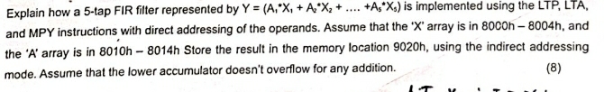 Solved Explain how a 5-tap FIR filter represented by | Chegg.com