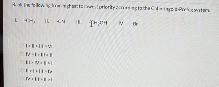 Solved Rank the following from highest to lowest priority | Chegg.com